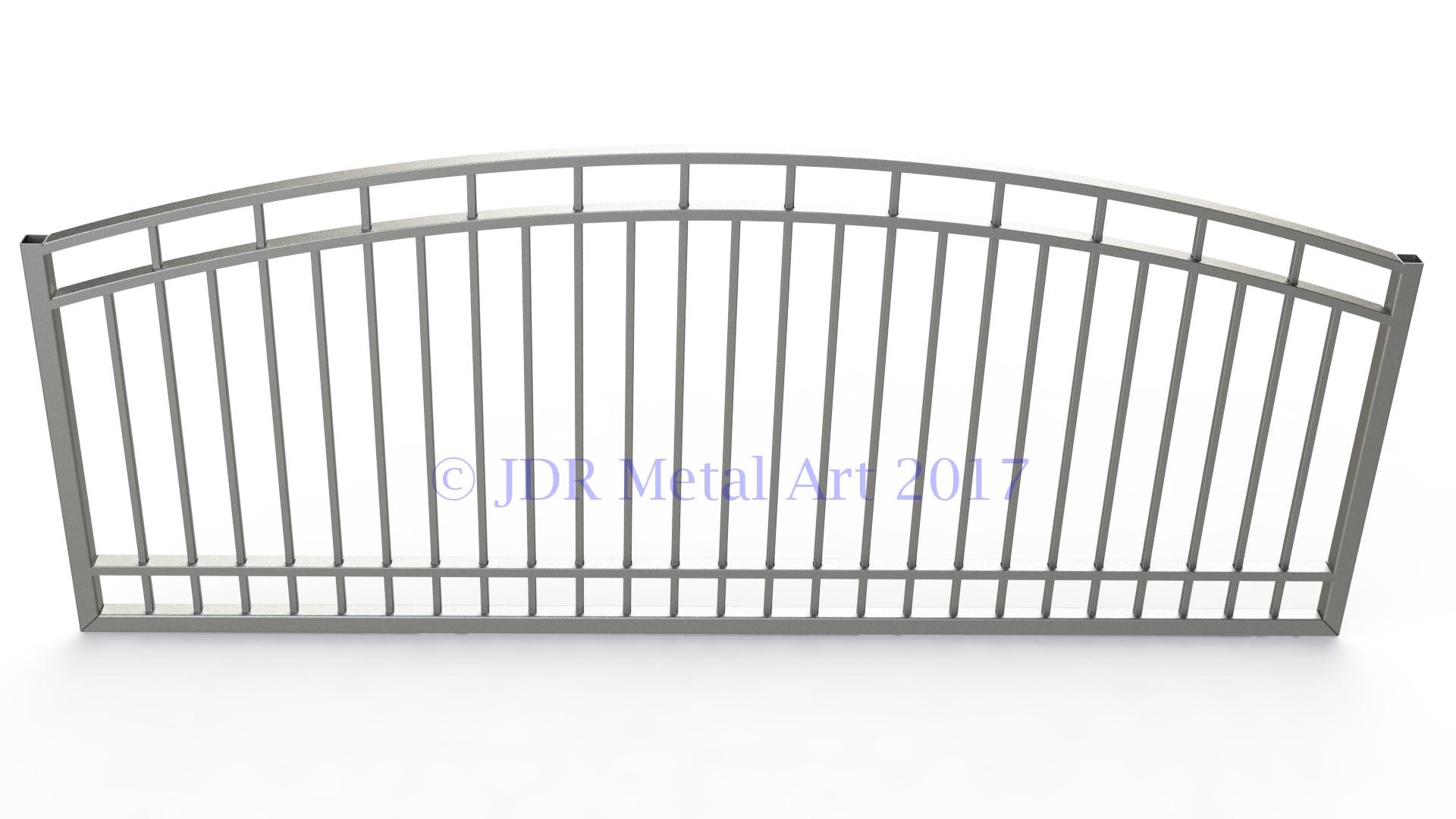 10 Foot Driveway Gate Single Swing Arched With Pickets Custom