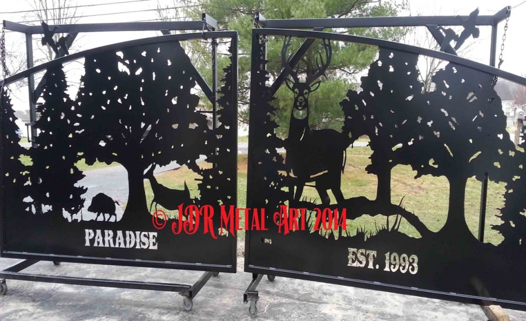 Driveway-Gates-featuring-Whitetail-Deer-Boar-Duck-Design-with-Custom ...