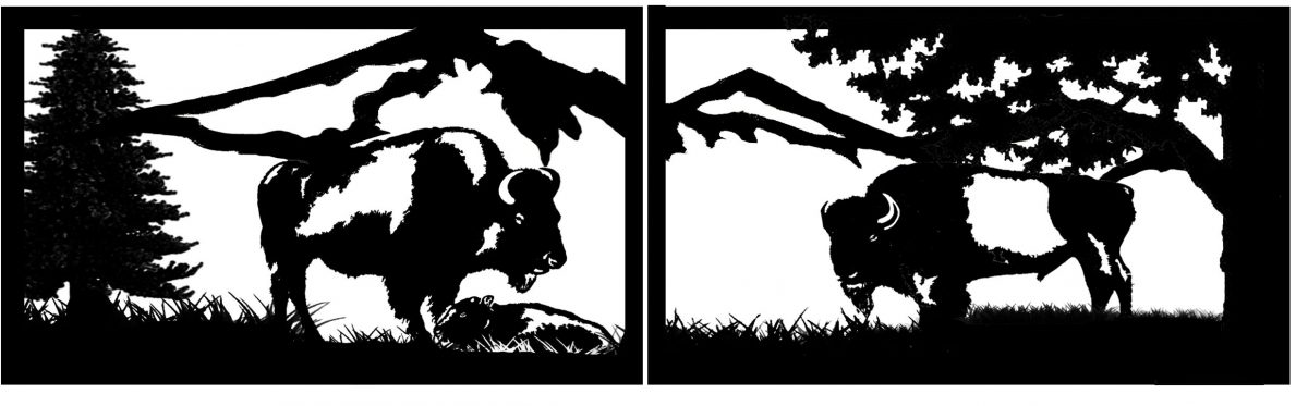 Ranch Gate With Bison | Custom Driveway Gates By JDR Metal Art