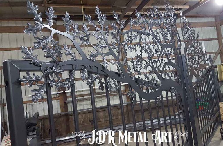 Powder Coated Iron Gate | Custom Driveway Gates By JDR Metal Art