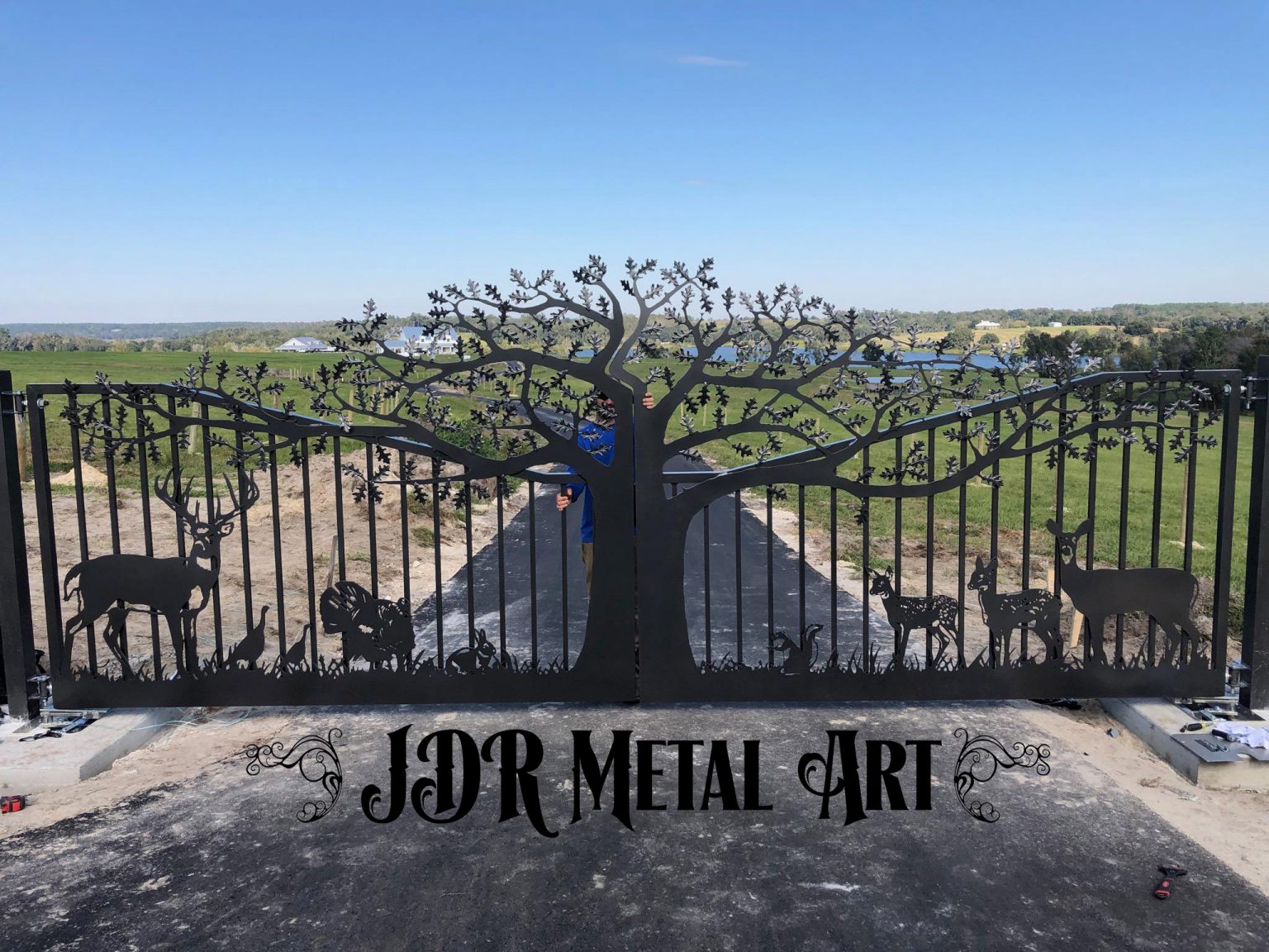 Custom Driveway Gates By JDR Metal Art | Make America Great Again