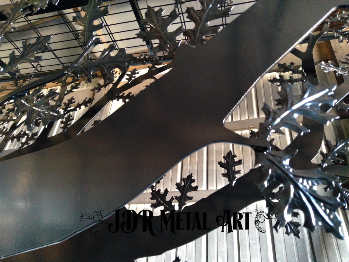 Dallas FTW Oak Tree Gate With Ornamental Leaves Powder Coated Black ...